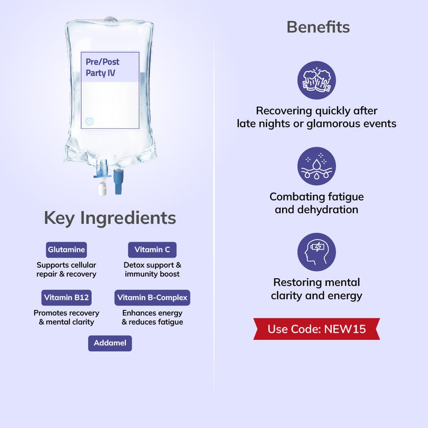 Book Pre/Post Party IV Drip in UAE with myAster